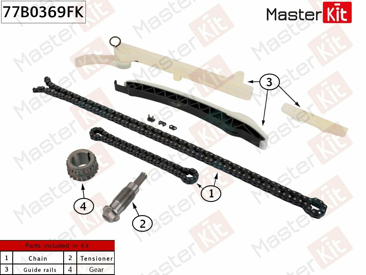 Комплект цепи ГРМ MERCEDES-BENZ M 264 MasterKit 77B0369FK