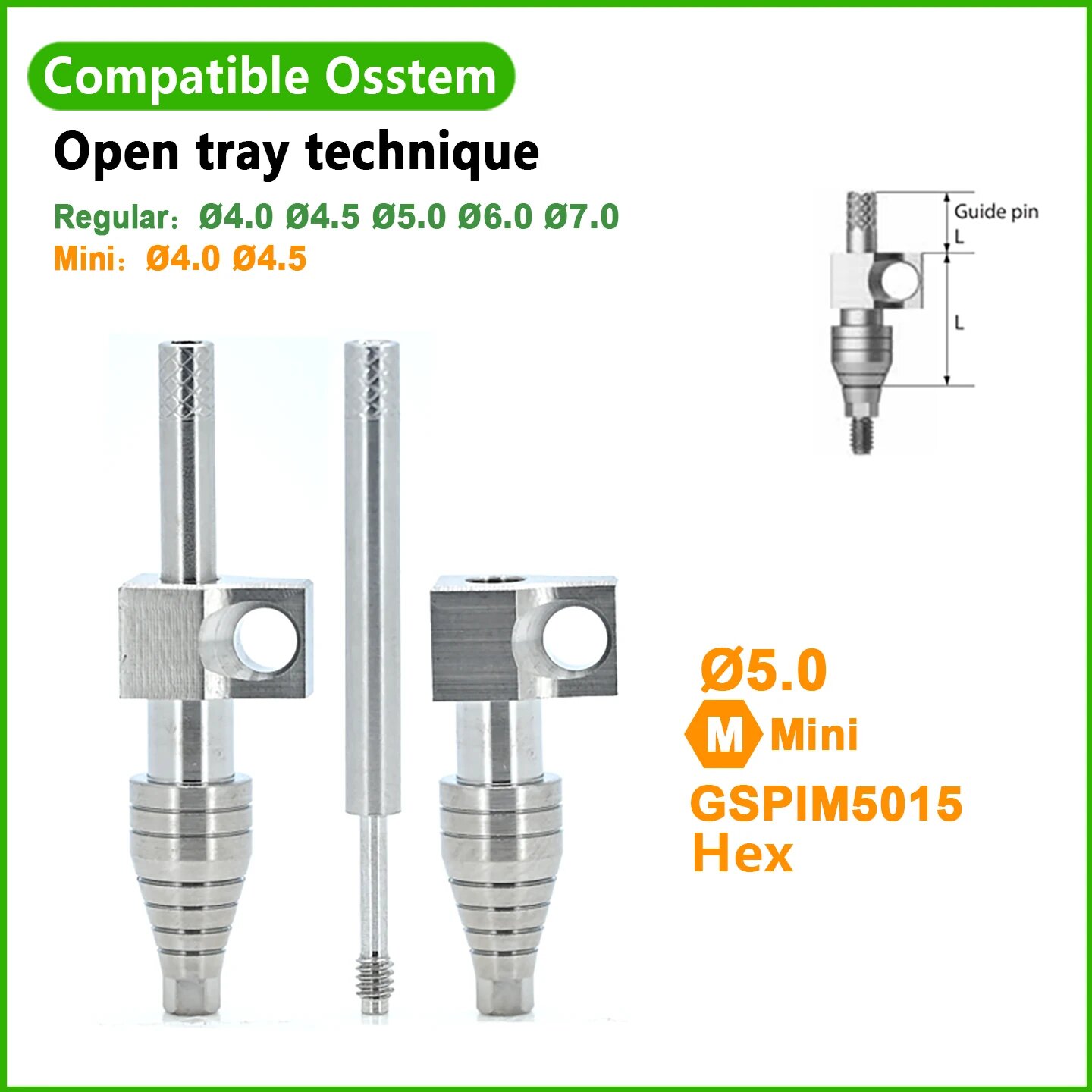 Адаптер для имплантов JINNADENTAL Osstem Open Tray GSPIM 5015