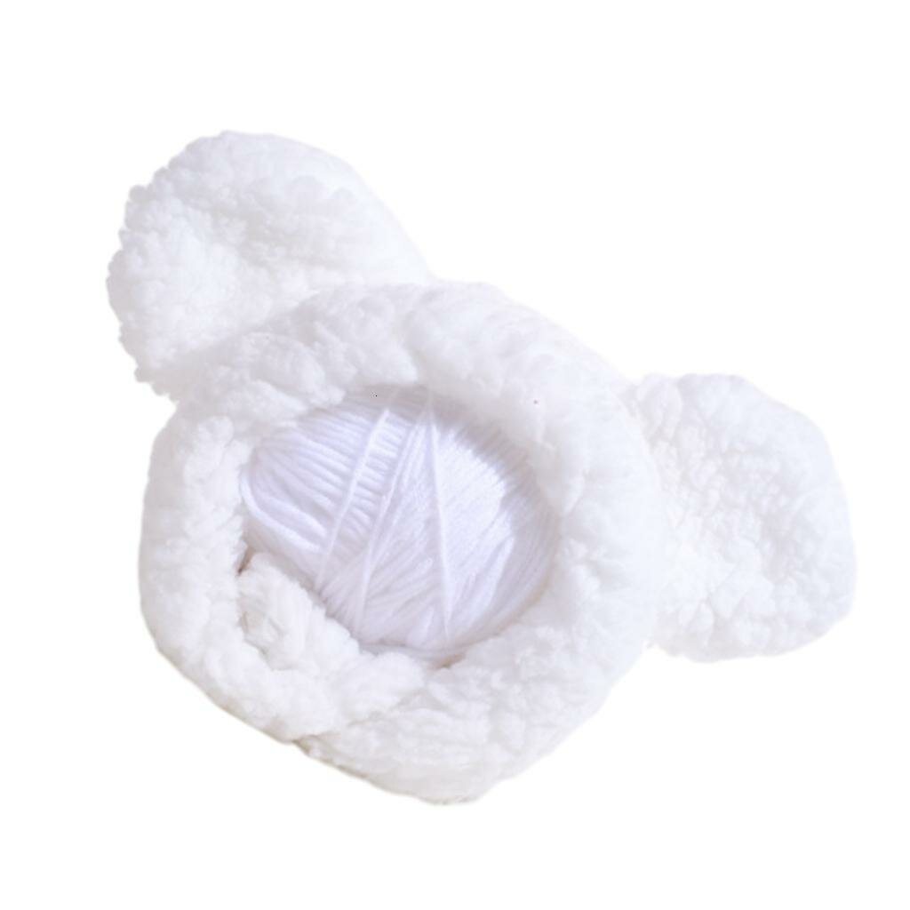 Котёнок-мультяшный колпак с ушками мишки, Белый