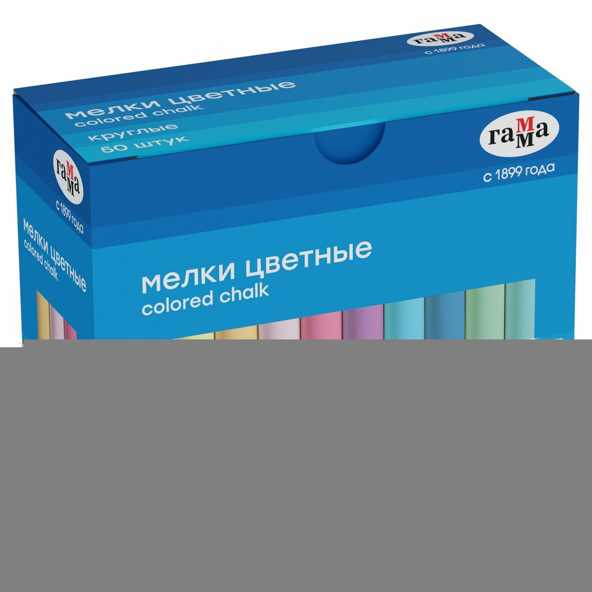 Мел цветной Гамма, мягкий, круглый, картонная коробка, 50шт. (60825_50), 12 уп.