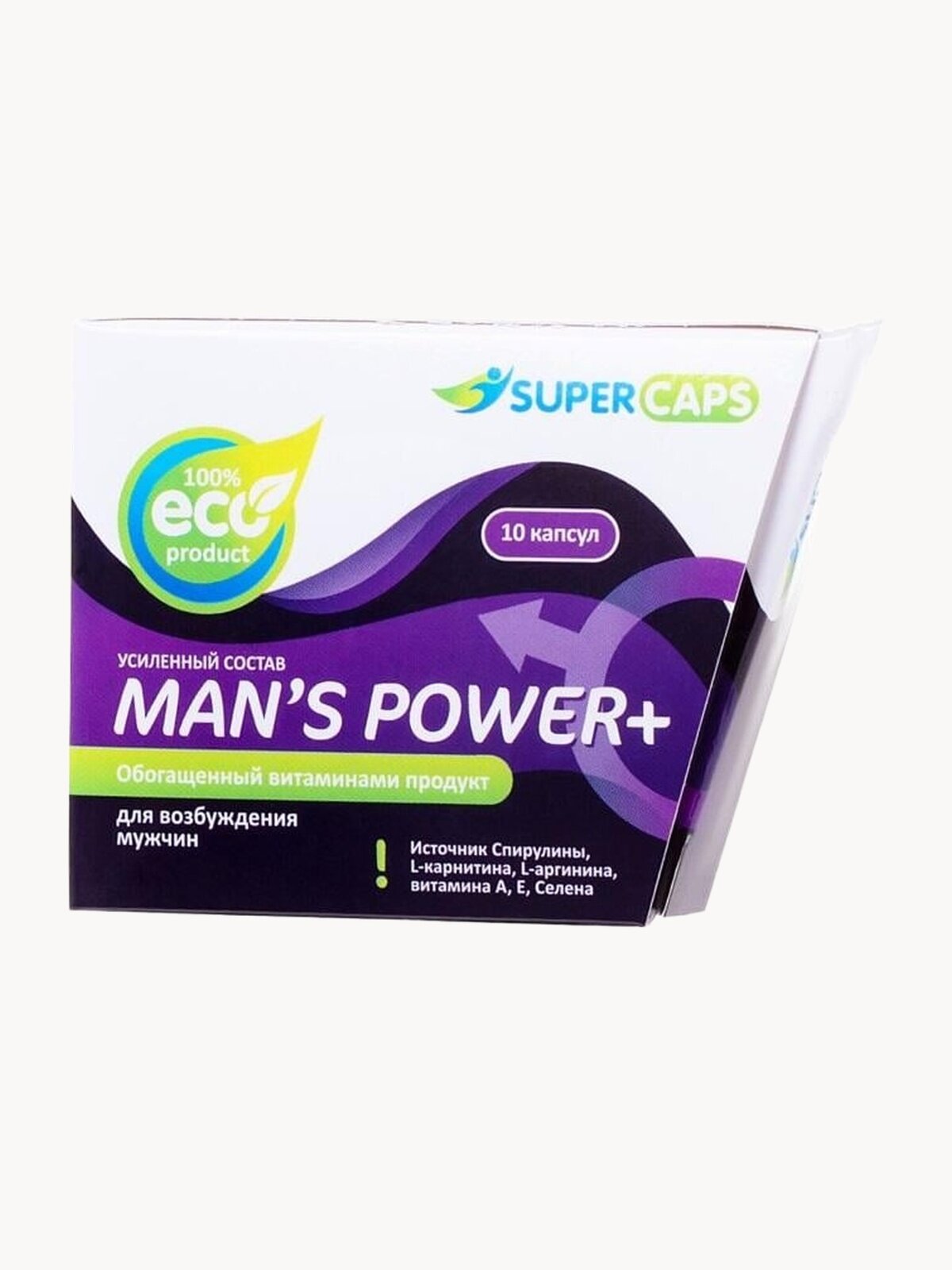 Продукт для возбуждения мужчин Суперкапс Man's Power + (МэнсПауэр плюс) - 10 капсул
