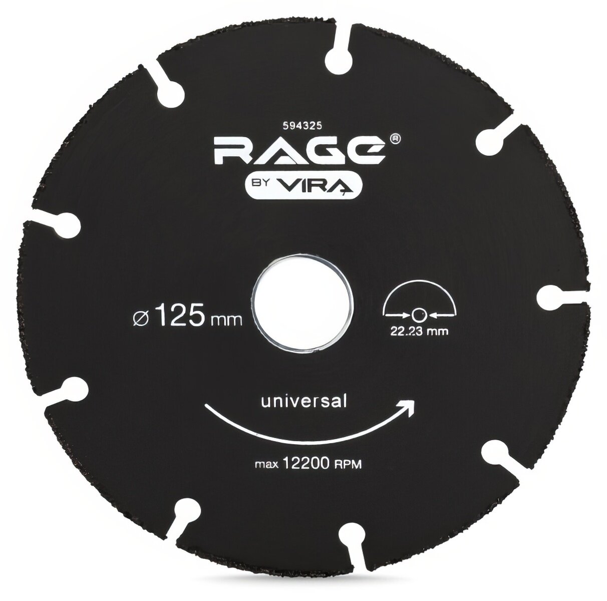 Диск отрезной RAGE by VIRA для УШМ универсальный 125х22,23мм 9 зубьев