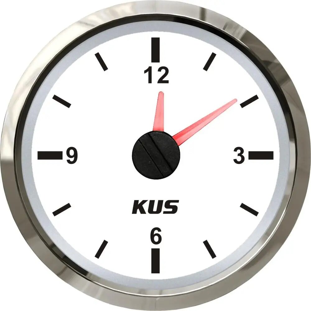 Круглый Тахометр KUS 52 Мм С Красной Подсветкой, 12/24 В, Для Автомобилей И Яхт, 12-часовой Формат