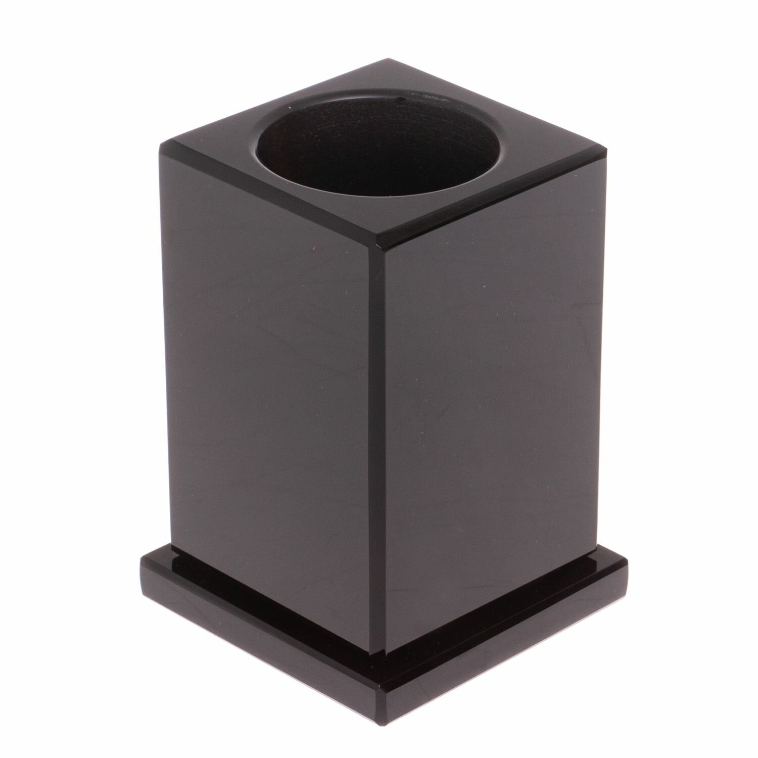 Карандашница из черного обсидиана 8х8х11 см 126776