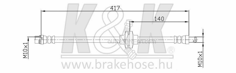 K&K FT0895 Шланг тормозной передний RENAULT DUSTER 10- 417мм с ESP K&K