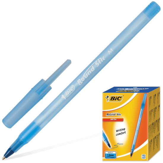 Ручка шариковая Bic "Round Stic", синяя, 1мм