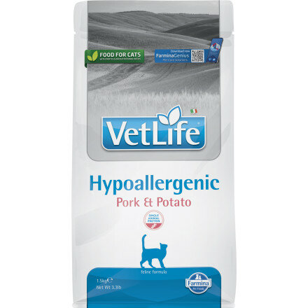 VET LIFE cat hypoallergenic свинина с картофелем 1.5 кг