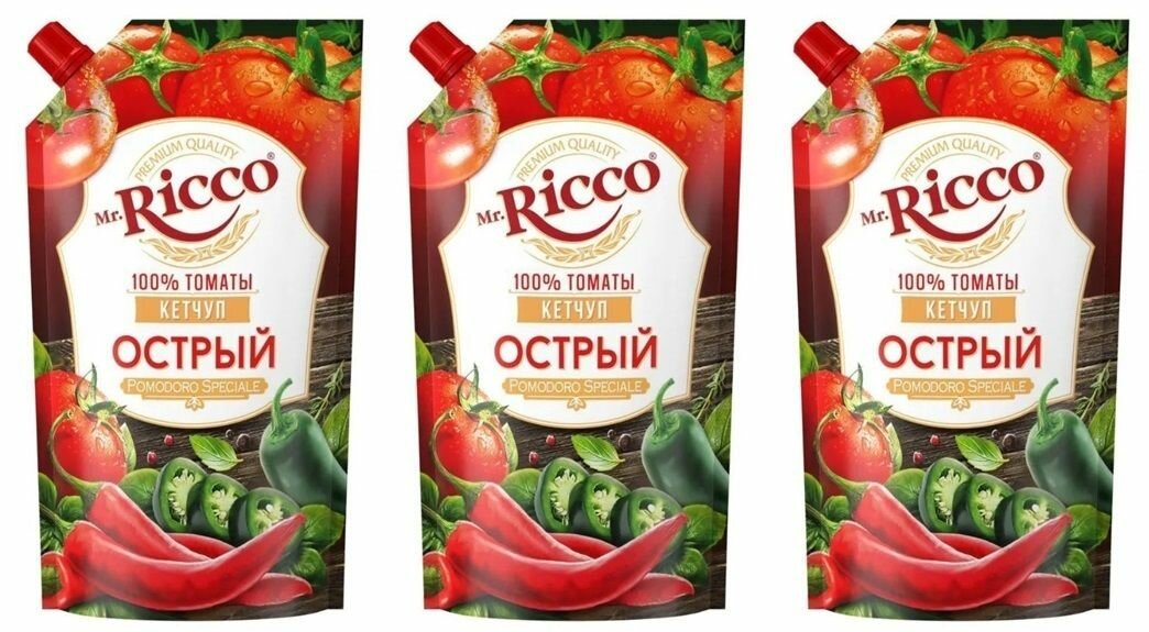 Mr.Ricco Кетчуп Острый, 300 г, 3 шт