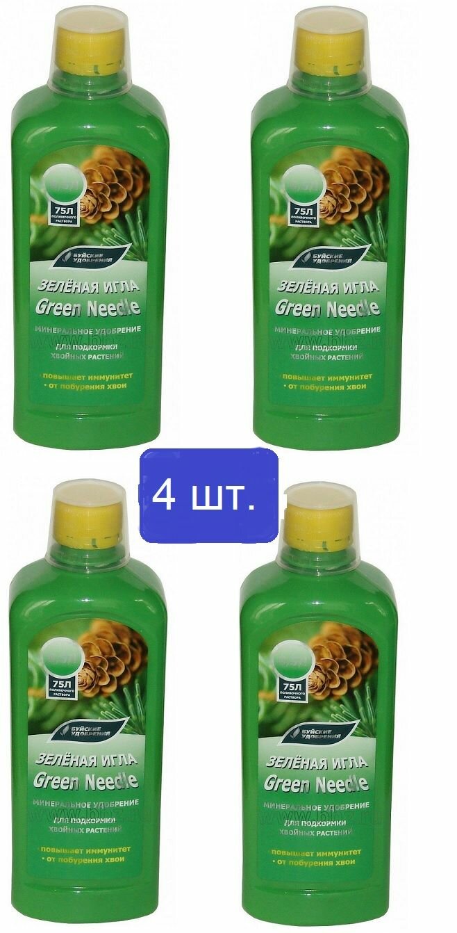 Средство от побурения хвои концентрированное удобрение "Зелёная игла" 2 л ( 4 штуки по 500 мл)