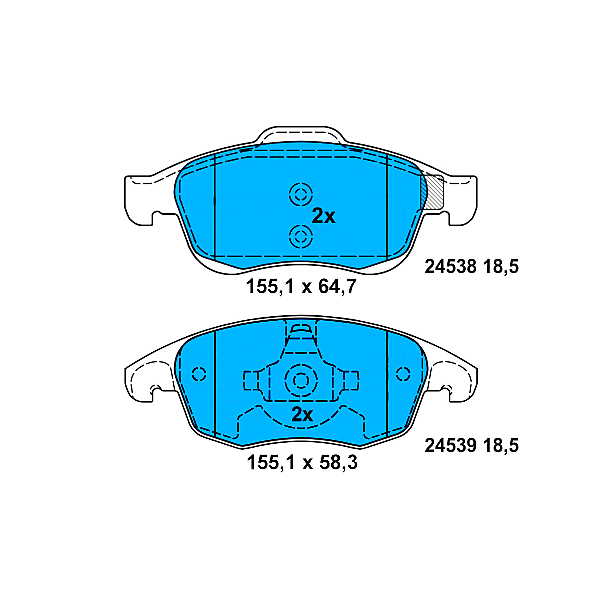 ATE 13.0460-7229.2 (425361 / 425412 / 425413) колодки пер cit c4 grand Picasso (Пикасо) / Picasso (Пикасо) 1.6-1.8 16v / hdi 0