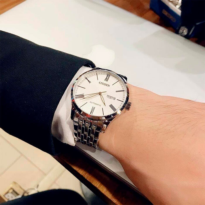Наручные часы CITIZEN Automatic, серебряный, белый — фото 1