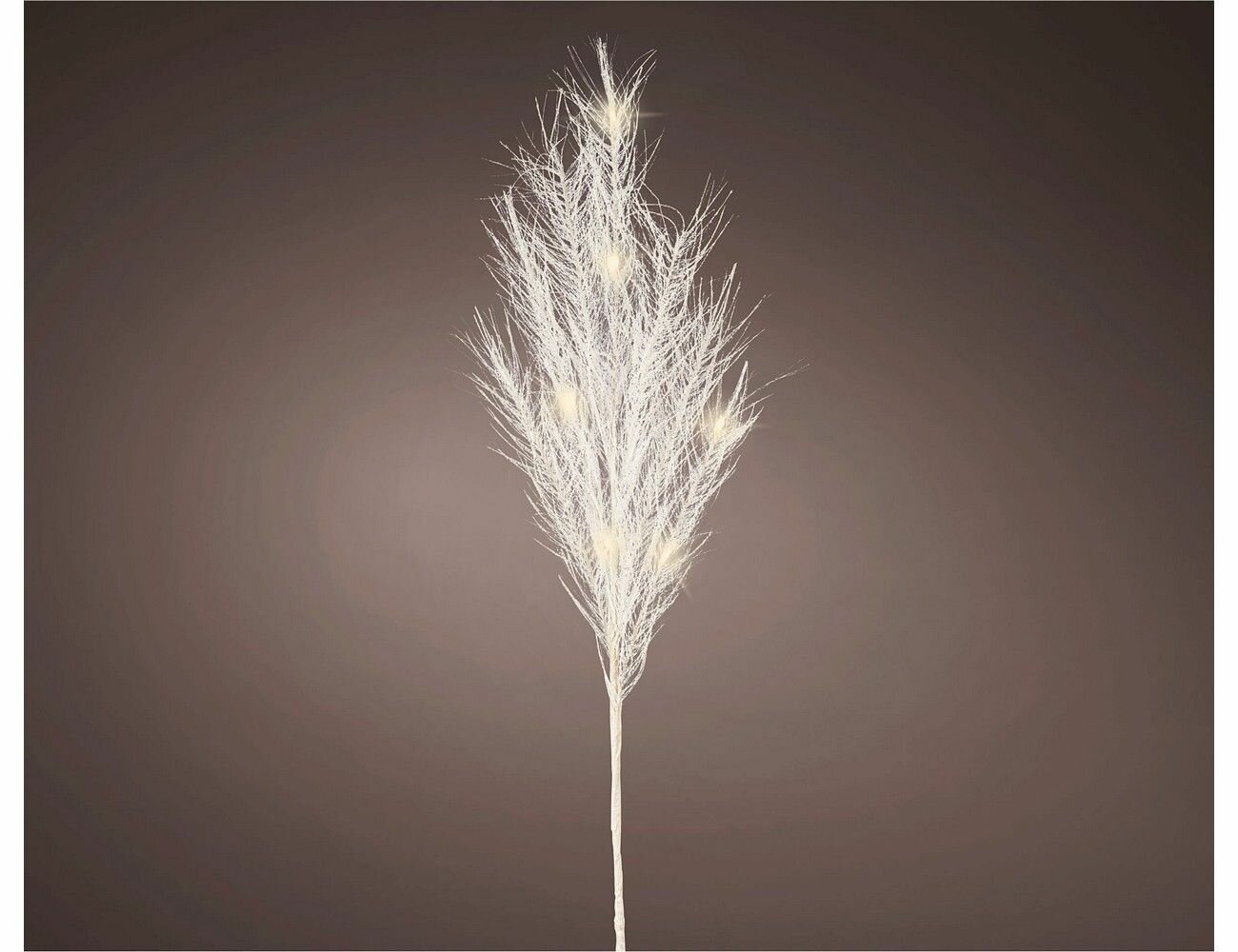 Декоративная ветка, полиэстер, белая, 6 тёплых белых микро LED-огней, 70 см, батарейки, Kaemingk