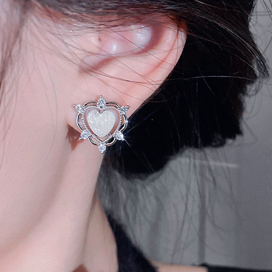 Серьги пусеты, искусственный камень