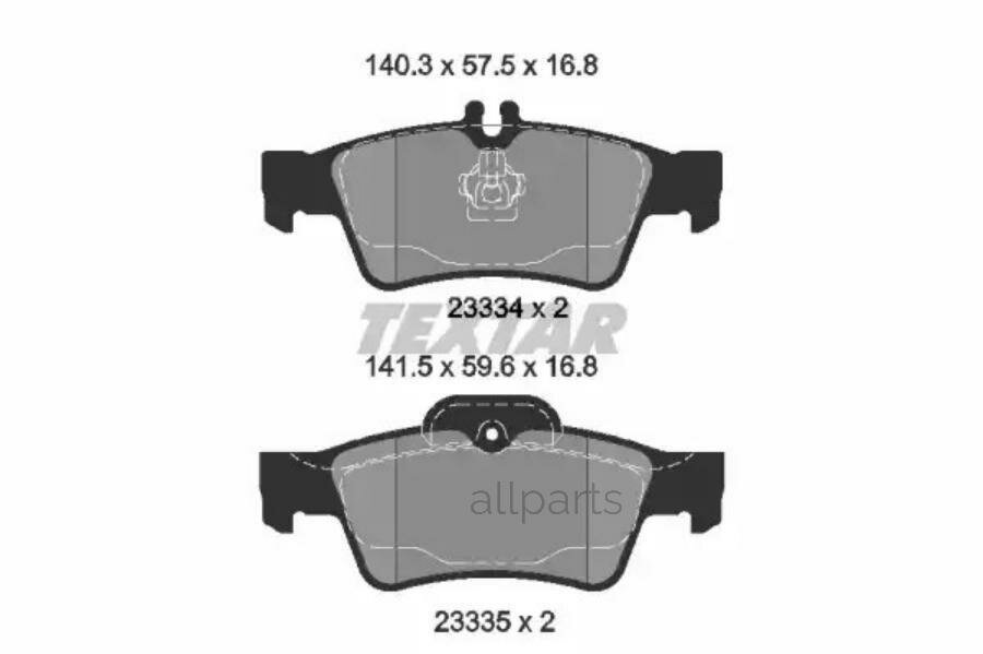 TEXTAR 2333403 Колодки задние с противошумной пластиной Q+ MB W211/S211/C219 TEXTAR 2333403