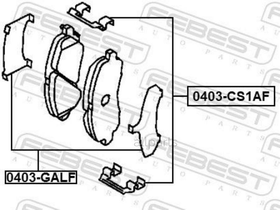 FEBEST 0403-CS1AF Монтажный комплект для дисковых колодок CITROEN C4 AIRCROSS FEBEST 0403-CS1AF
