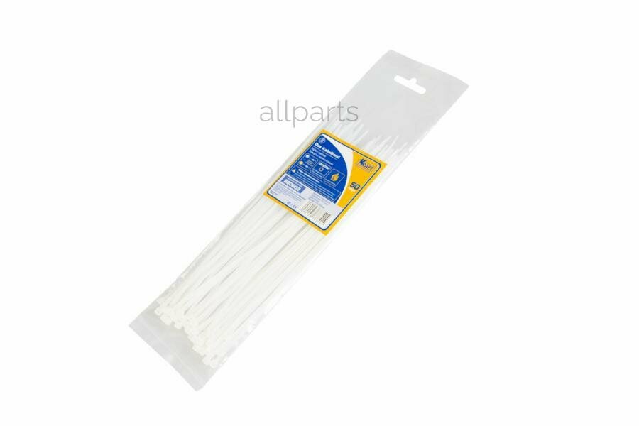 KRAFT KT880602 Стяжки нейлоновые, хомуты 2.5x200 белые уп 50 шт KRAFT KT880602