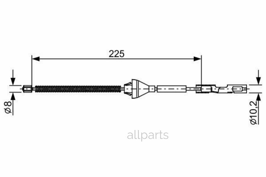 BOSCH 1987482705 Трос ручного тормоза 225mm.