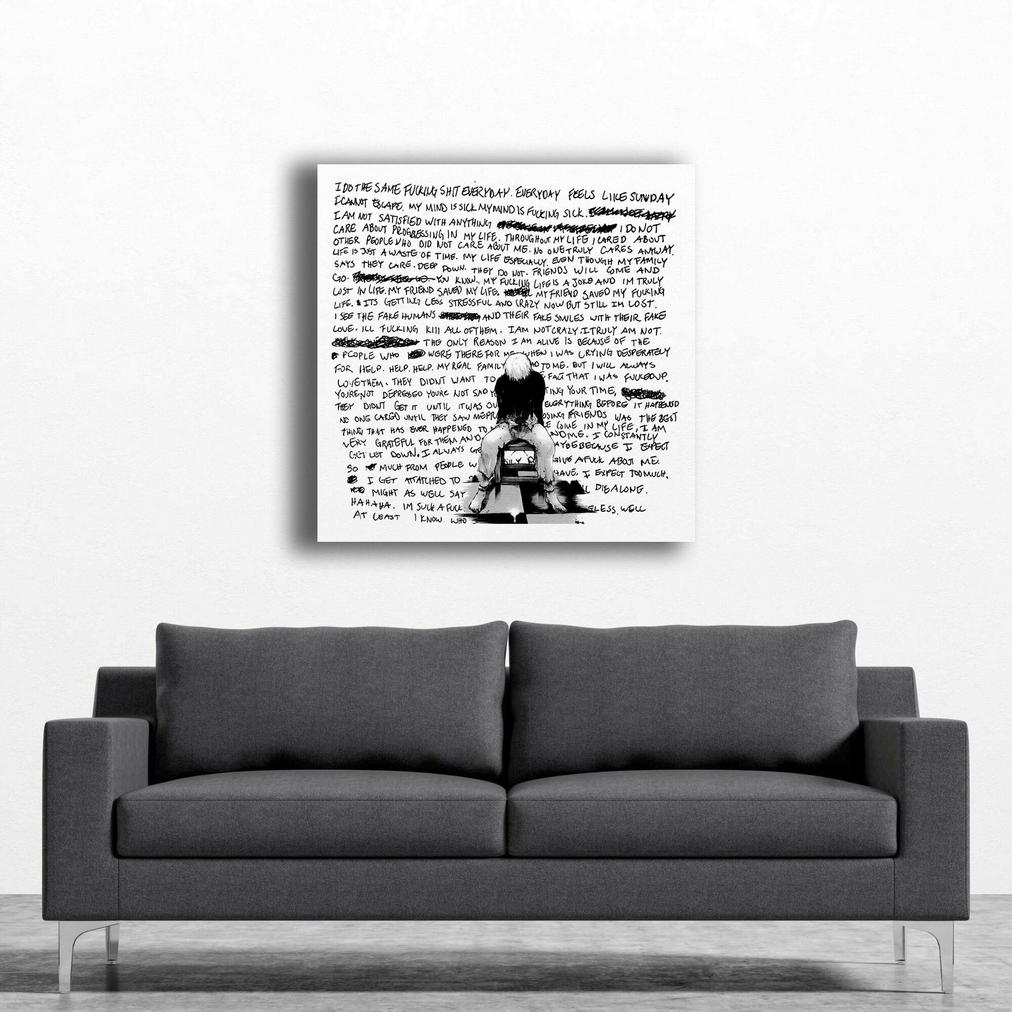 Интерьерная картина на холсте / dead inside / zxc 70*70