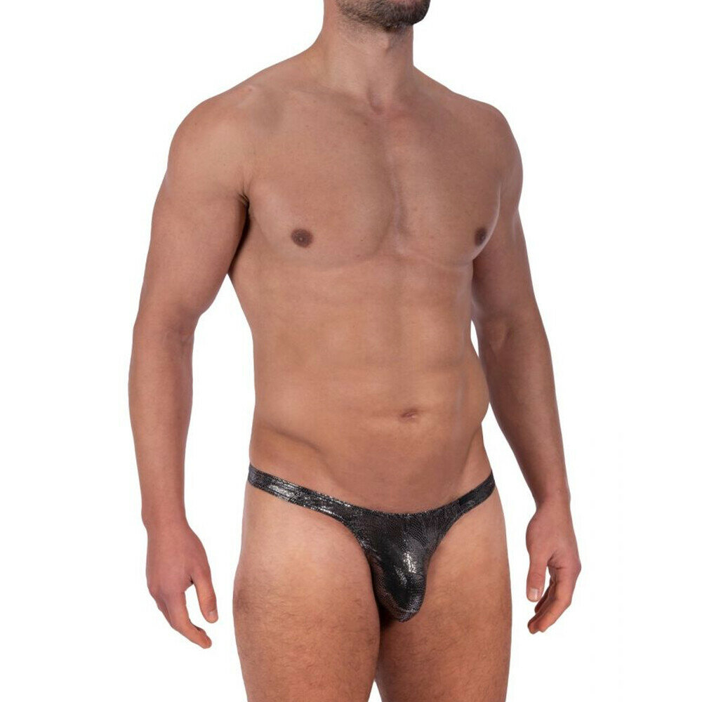 Трусы-стринги "M2323 - Tower String Black / Silver" / Manstore / Черный / Размер 2XL