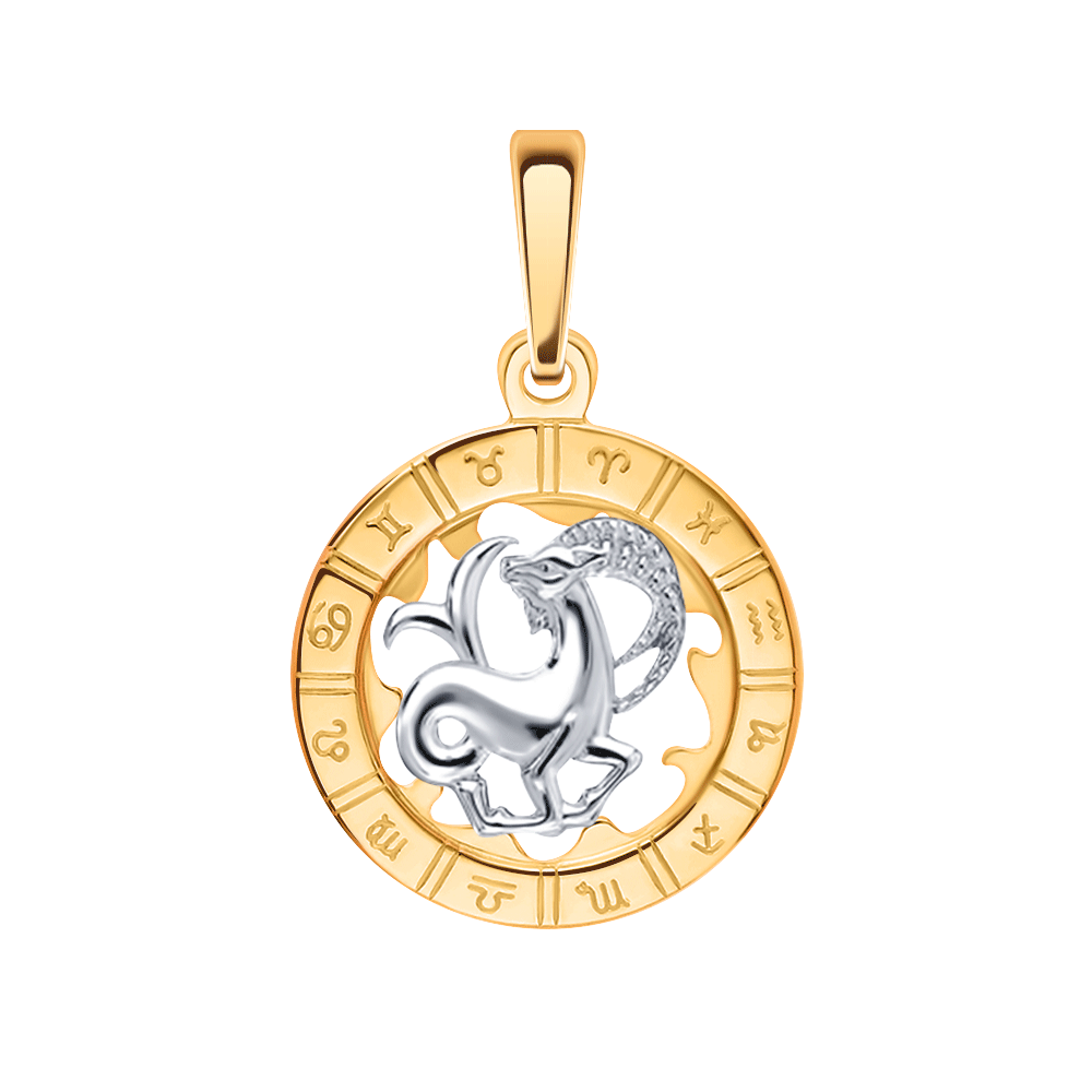 Подвеска, белое, красное, комбинированное золото, 585 проба