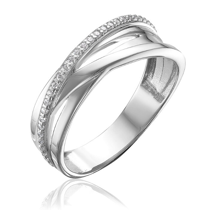 Кольцо, серебро, 925 проба, фианит