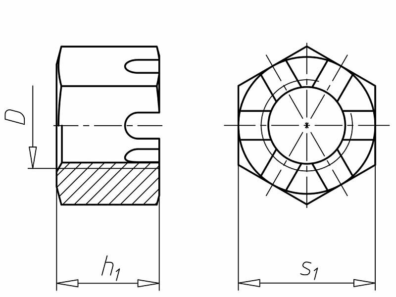 Гайка кор DIN935 8 WS13 (A2K) M8 (100 шт)