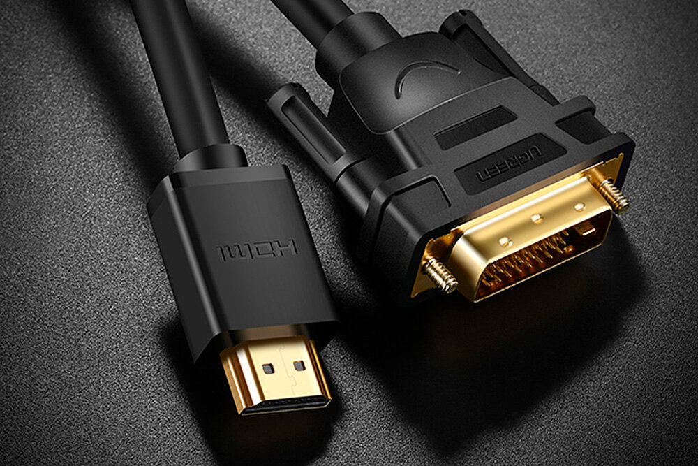 Фирменный оригинальный кабель HDMI - DVI-D (24+1) UGREEN для компьютера ноутбука PS3/PS4/XBOX + гарантия (2 метра)