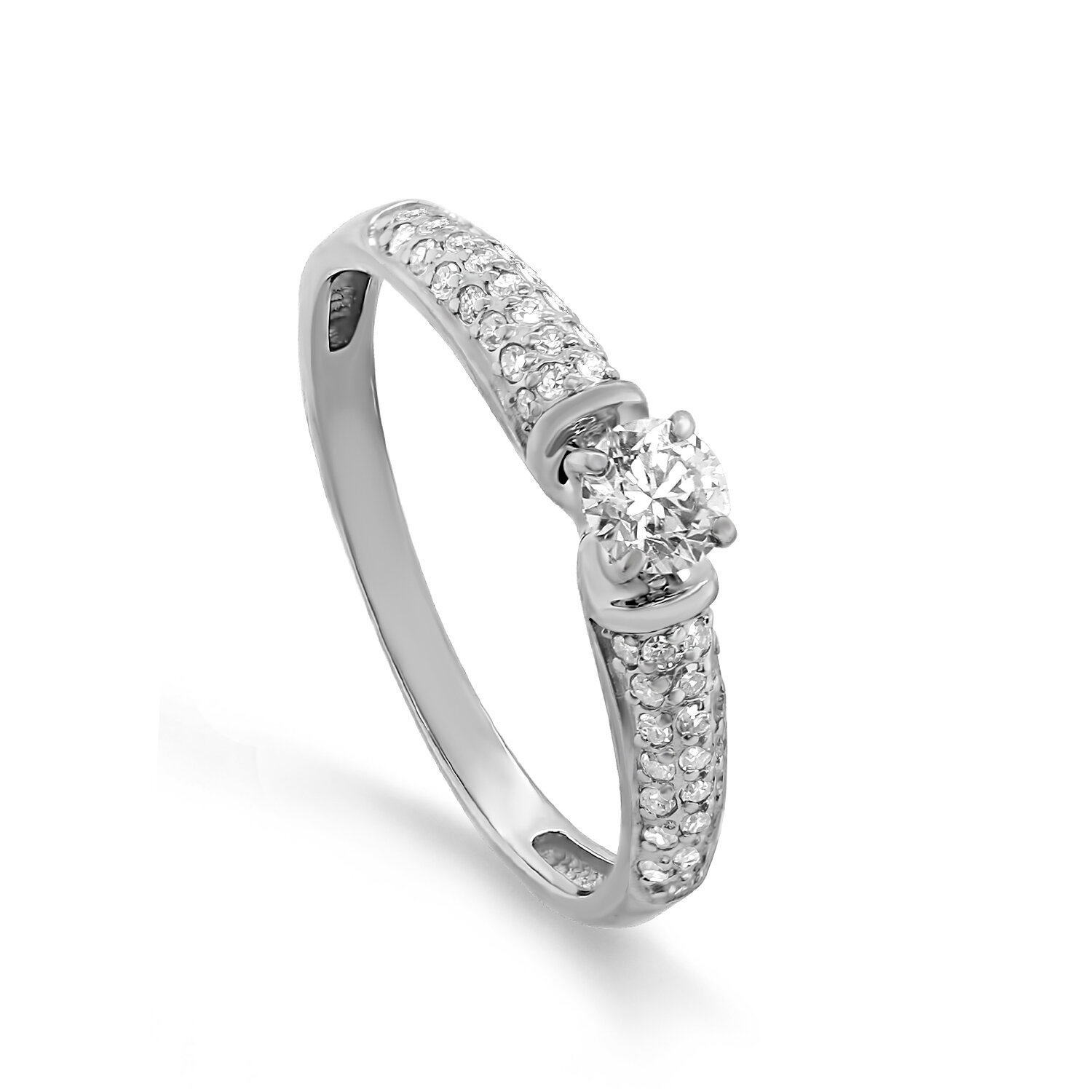 Кольцо помолвочное, белое золото, 585 проба, бриллиант