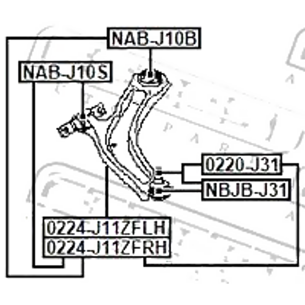 FEBEST 0224-J11ZFLH (0224J11ZFLH) рычаг передний левый\ Nissan (Ниссан) x-trail t32 14