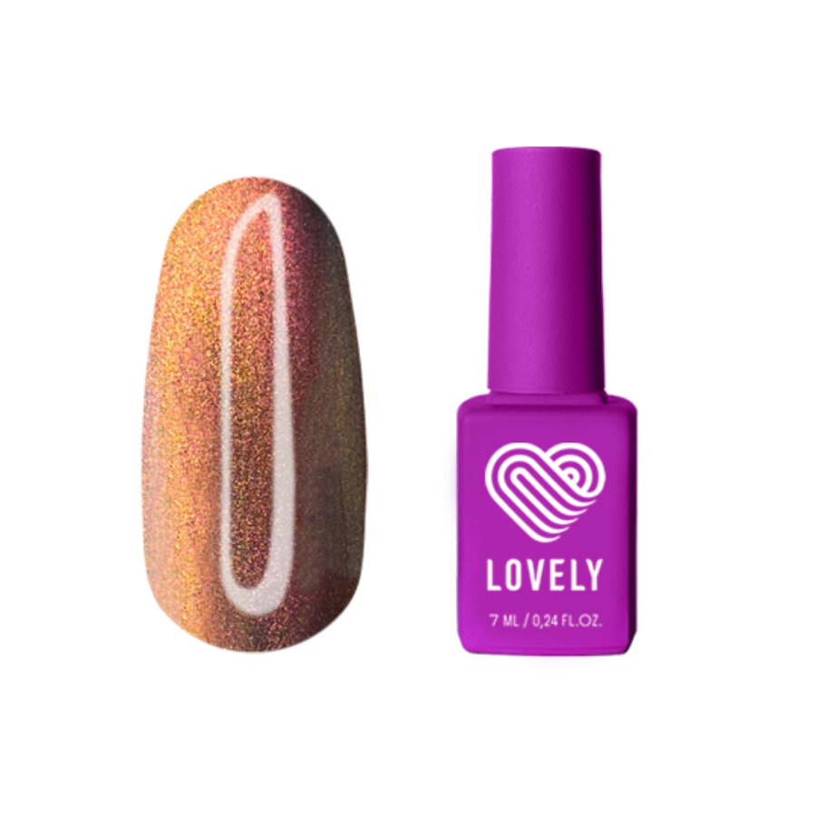 Гель-лак Lovely, Fire Cat №02 - Розово-золотистый