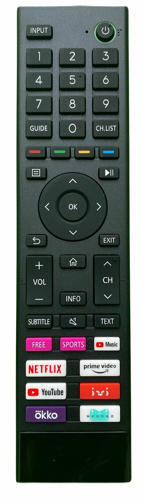 Пульт CT-95038 для телевизора TOSHIBA, чёрный, прочный и качественный пластик