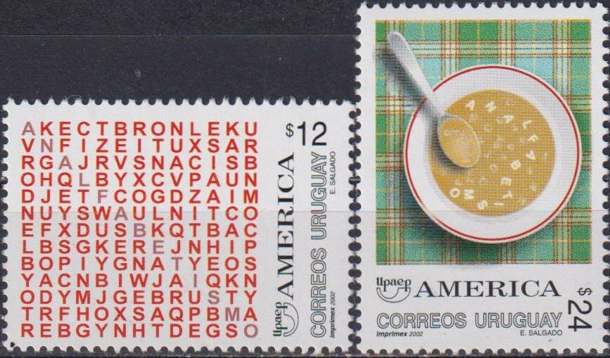 Почтовые марки Уругвай 2002г. "Америка - Кампания по распространению грамотности" Образование MNH