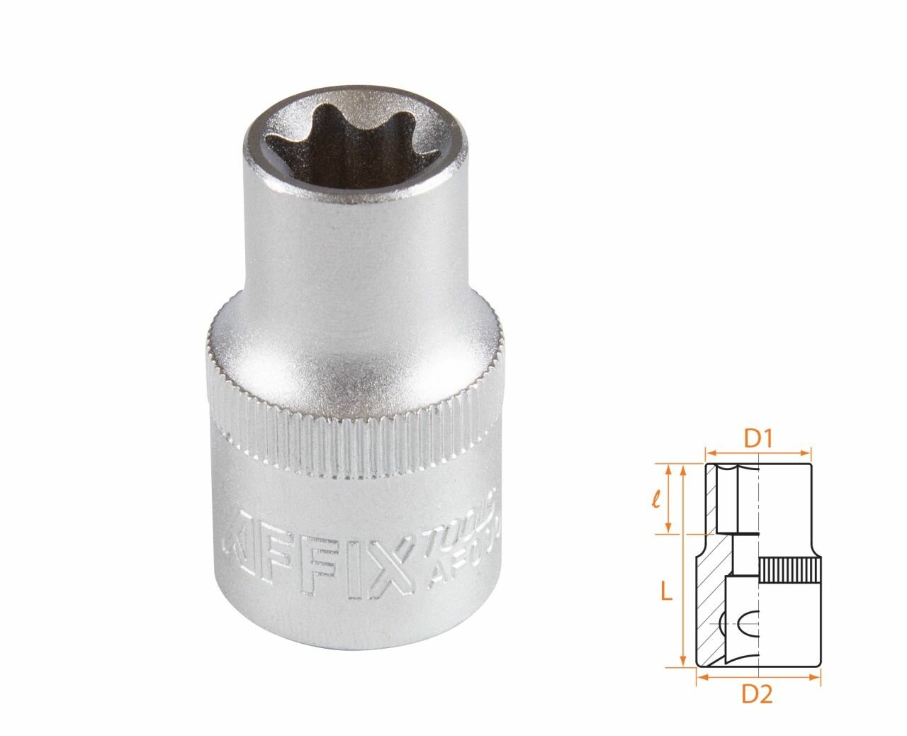 Головка торцевая TORX Е-стандарт для автосервиса 1/2", E14, AFFIX