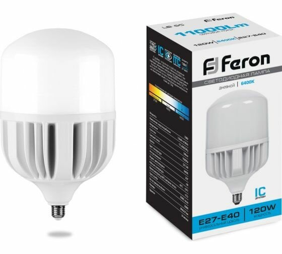Светодиодная лампа LB-65 E27-E40 120W 6400K, FERON 38197