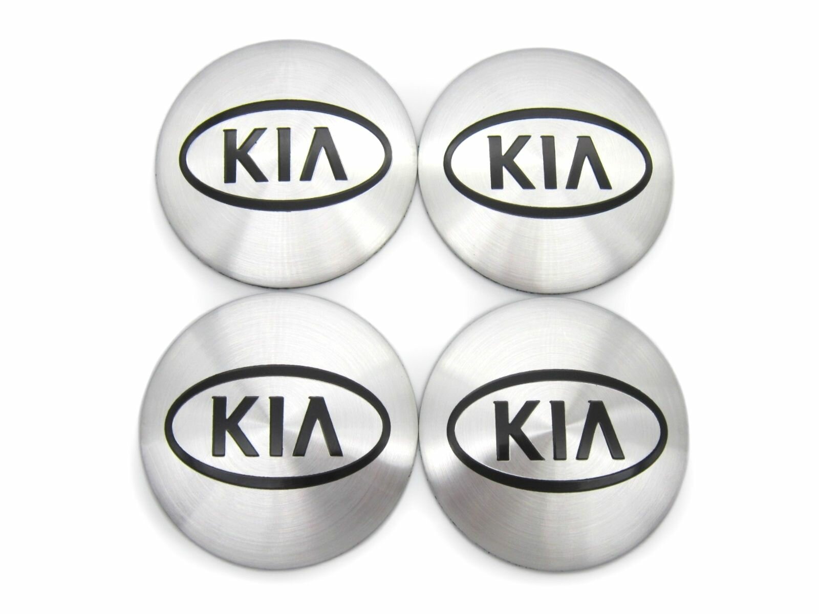 Наклейки на диски и колпаки Kia chrome black logo 56 мм алюминий сфера