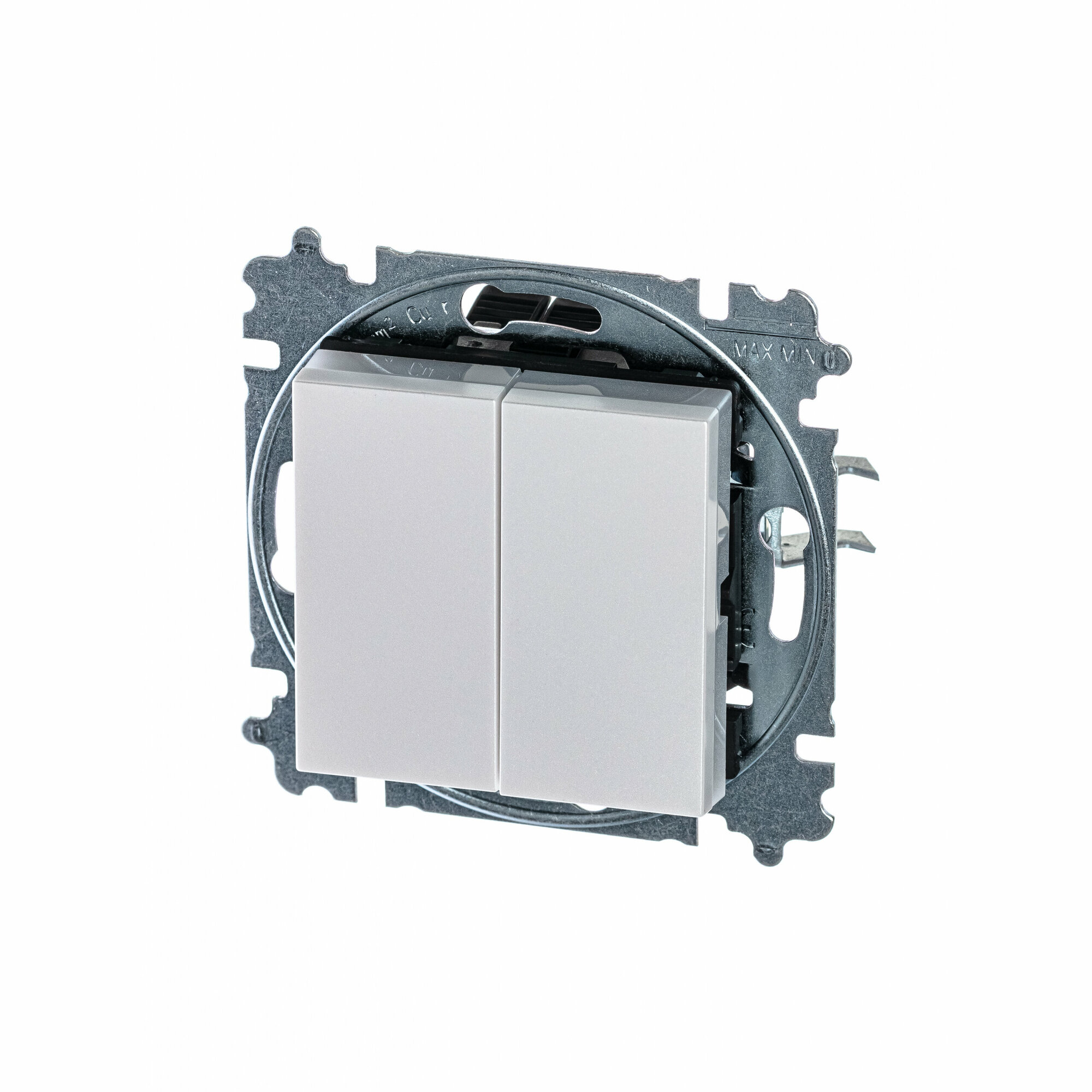 Переключатель двухклавишный Levit жемчуг / ледяной, ABB 2CHH595245A6068 (1 шт.)