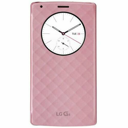Умный чехол-книжка для LG G4 с чипом NFC, Quick Circle Case, нежно-розовый