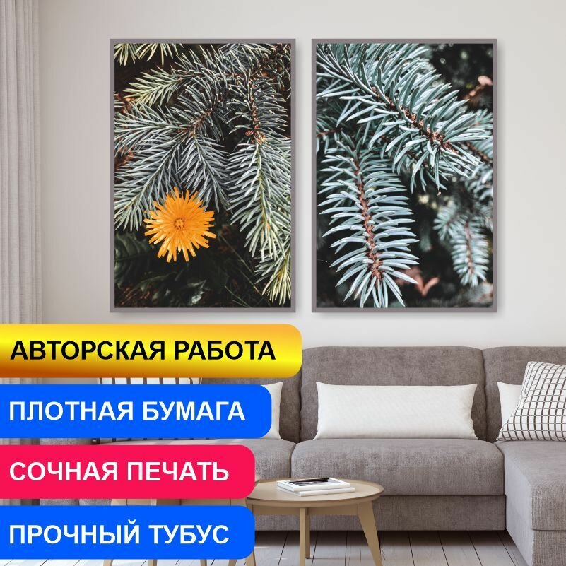 Набор постеров для интерьера Колючая Нежность. Тепло и Счастье 60х90 см в тубусе ПолиЦентр 2 шт