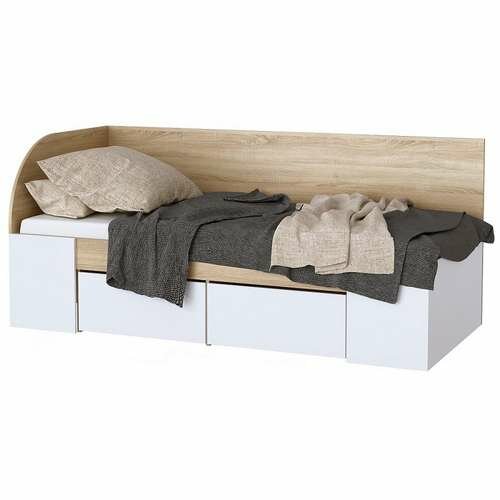 Беатрис Кровать-софа КР900 Сонома-Белый глянец (Памир)