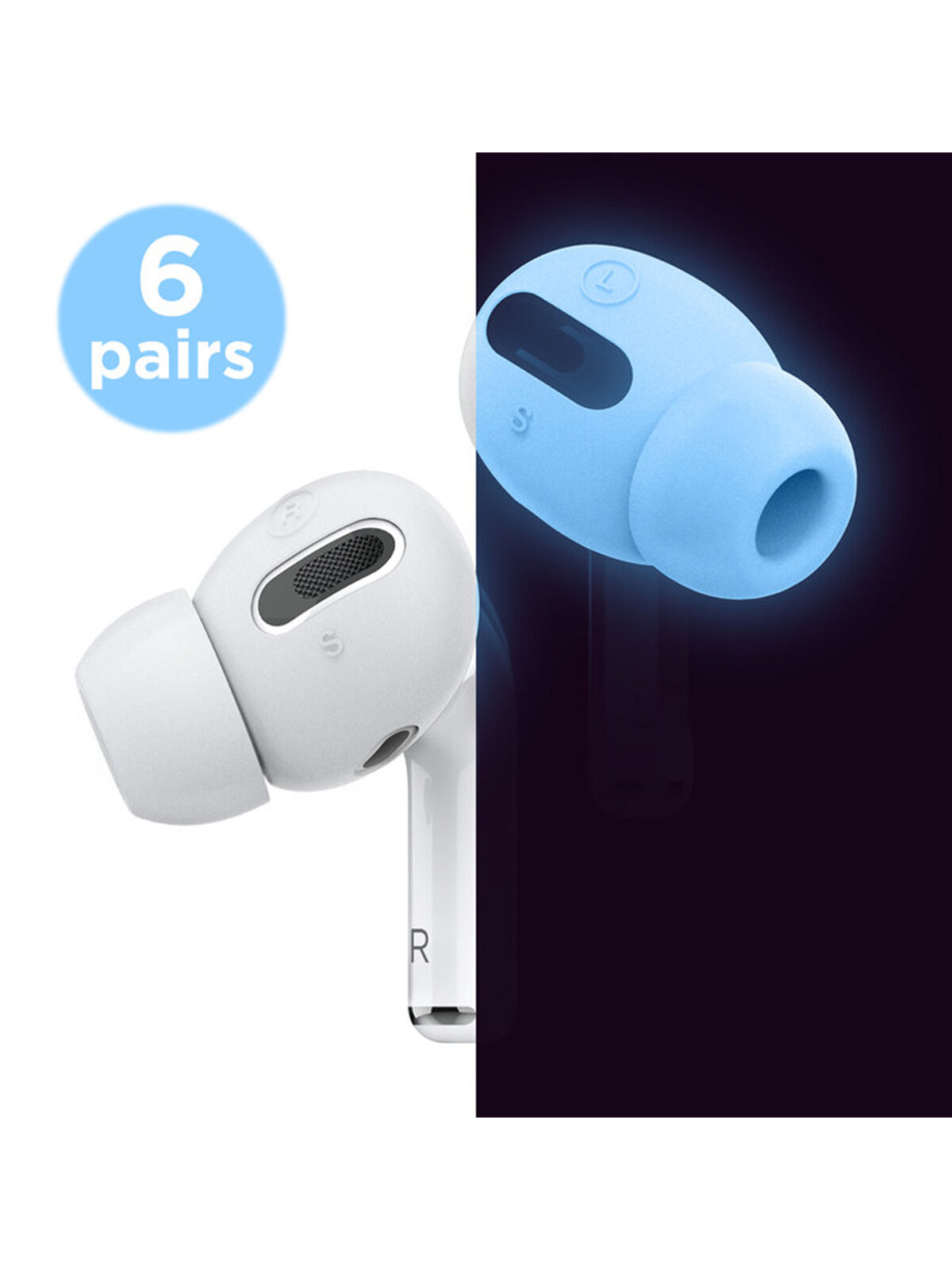 Elago для AirPods Pro накладки на наушники EarBuds Cover +6 Tips Nightglow blue