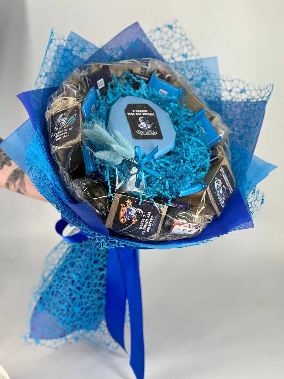 Букет из чая и шоколада " Я подарю тебе все звёзды" подарок на 14 февраля