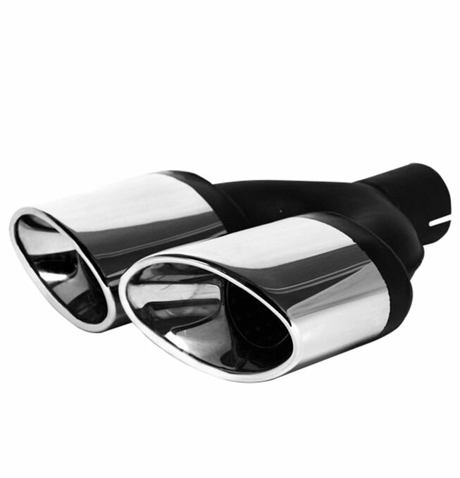 Насадка глушителя Двойная эллипсная 120х80 скошенная (С рюмкой) M2-27