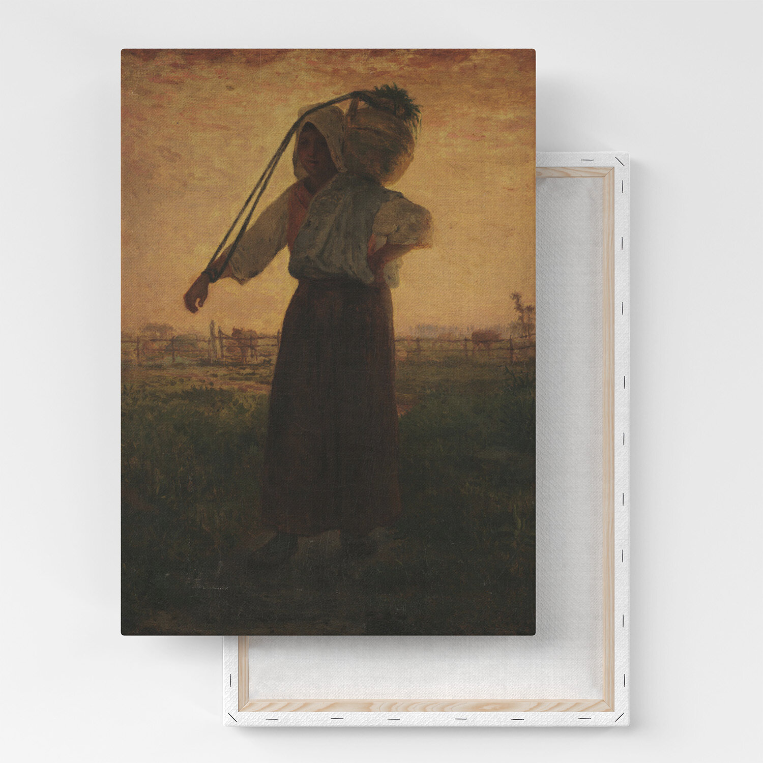 Картина на холсте, репродукция / Жан-Франсуа Милле - Il ritorno dalla fattoria / Размер 80 x 106 см