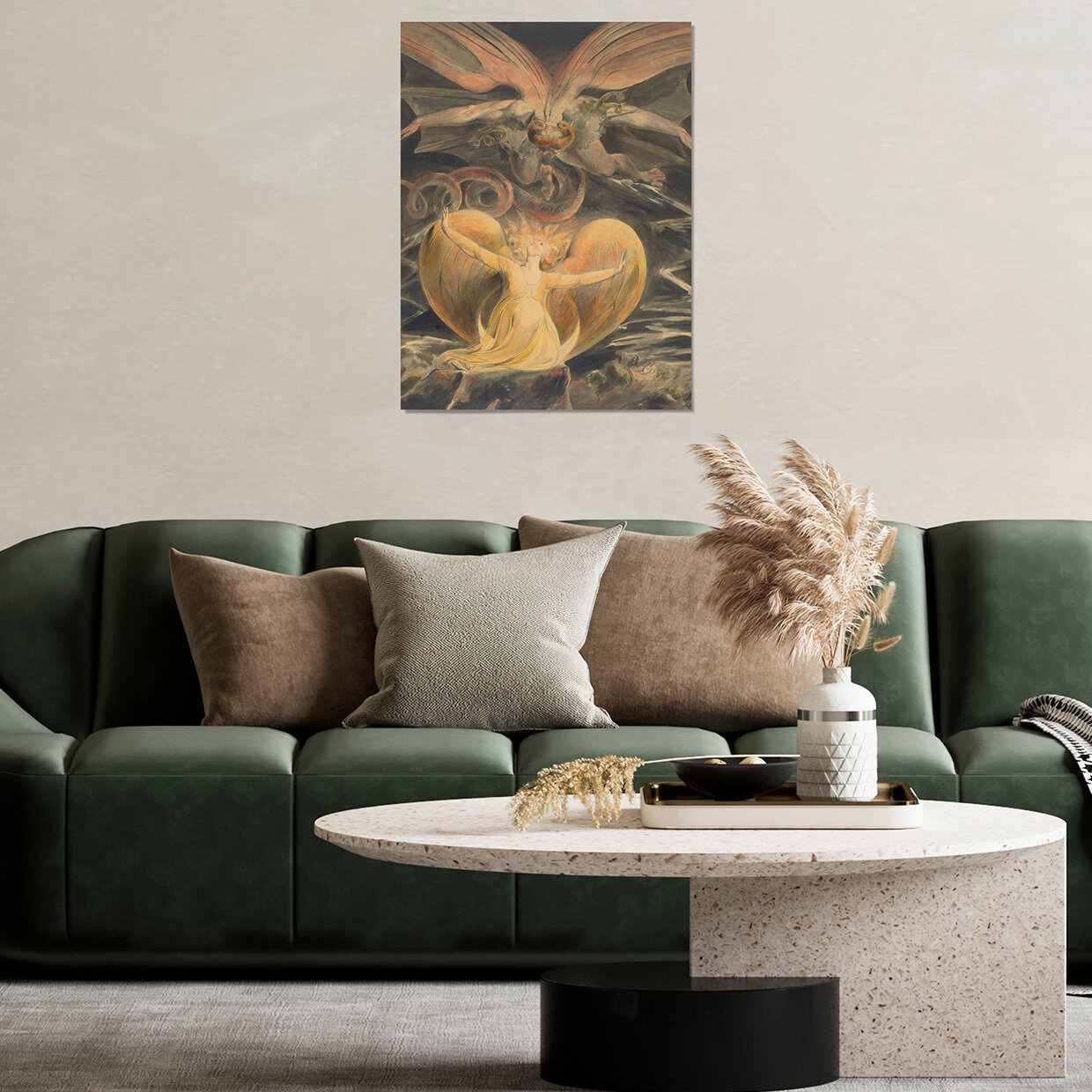 Картина на холсте, репродукция / Уильям Блейк - The Great Red Dragon / Размер 40 x 53 см