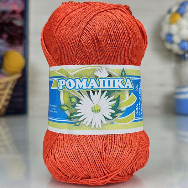 Пряжа ПНК им. Кирова ромашка 0712 алый (4 мотка)