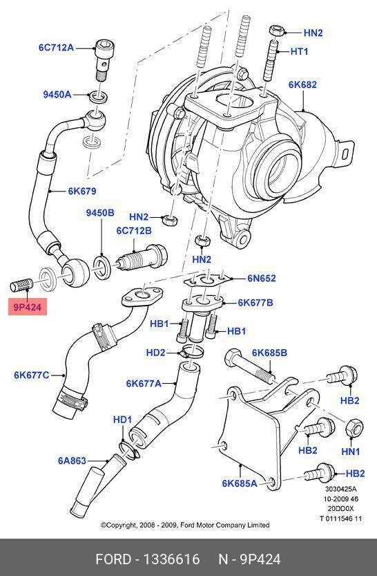 Фильтр турбокомпрессора Ford 1336616