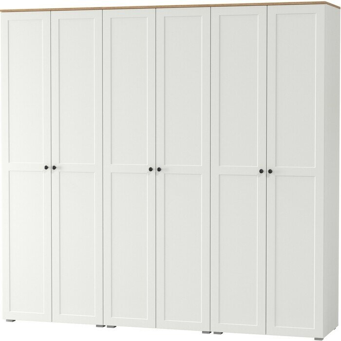 Шкаф Моби Остин 13.224- 3шт, цвет белый шагрень/дуб крафт золотой, ШхГхВ 240х54,3х229,6 см