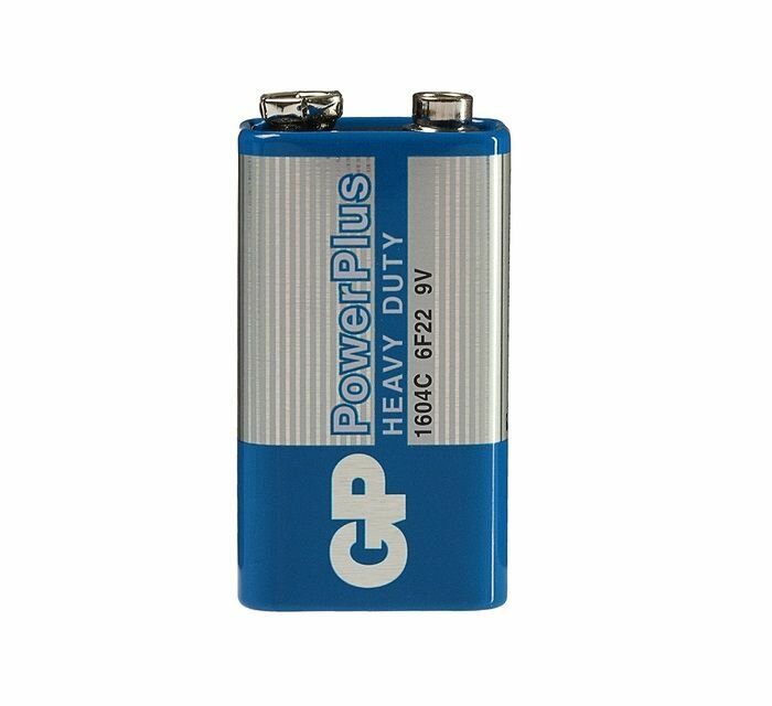 Батарейка солевая GP PowerPlus Heavy Duty, 6F22 (1604C)-1S, 9В, крона, спайка, 1 шт.