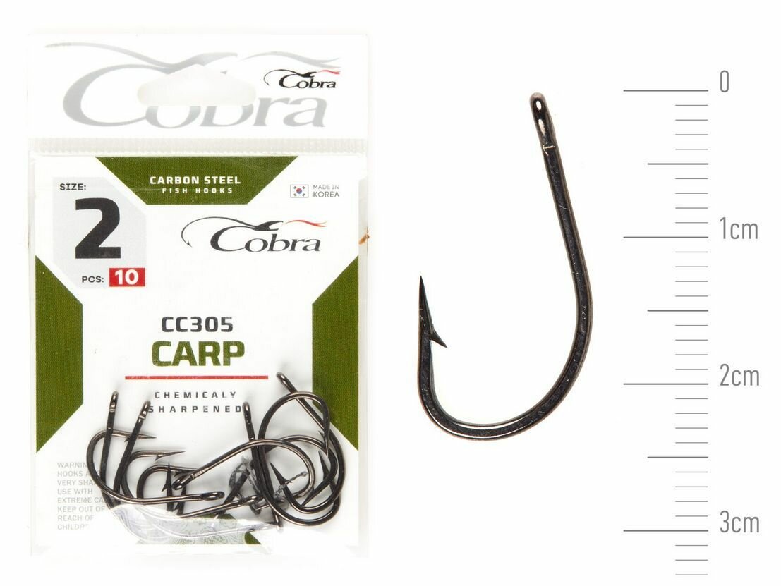 Крючки Cobra CARP сер. CC305 разм. 002 20шт.