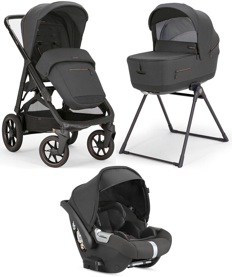 Коляска для новорожденных 3 в 1 Inglesina Aptica XT Magnet Grey автокресло Darwin i-Size, детская коляска, темно серый